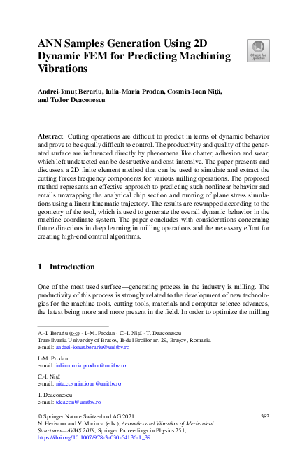 (PDF) ANN Samples Generation Using 2D Dynamic FEM for Predicting ...