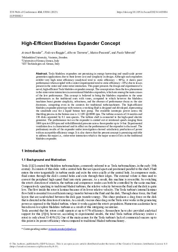 (PDF) High-Efficient Bladeless Expander Concept
