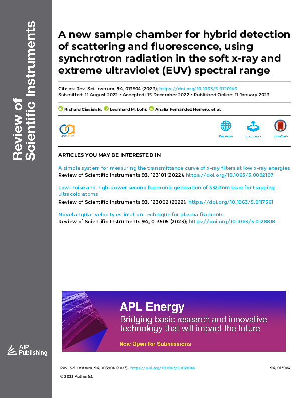 (PDF) A new sample chamber for hybrid detection of scattering and fluorescence, using ...