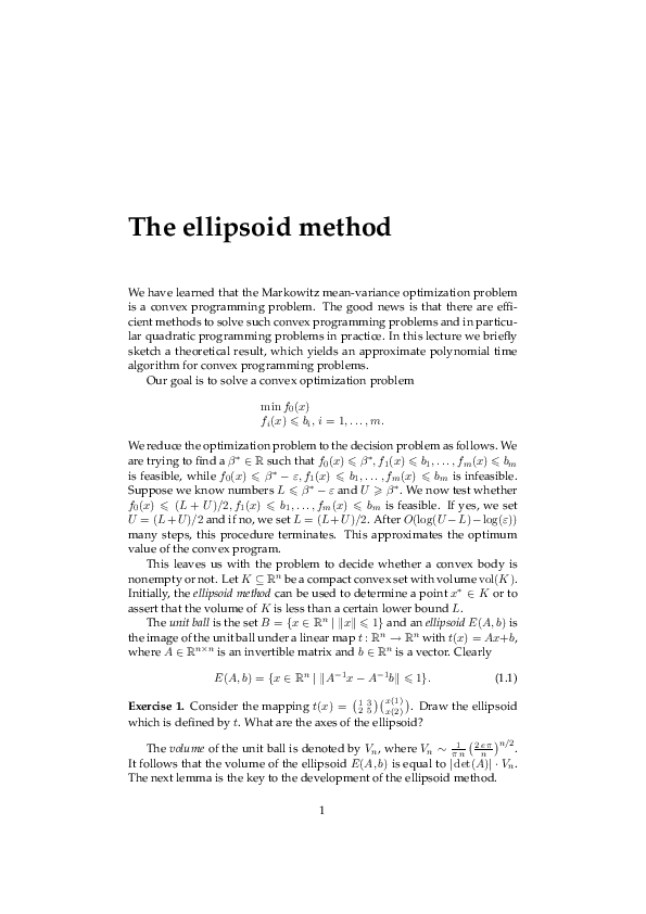 Pdf The Ellipsoid Method Martin Grötschel