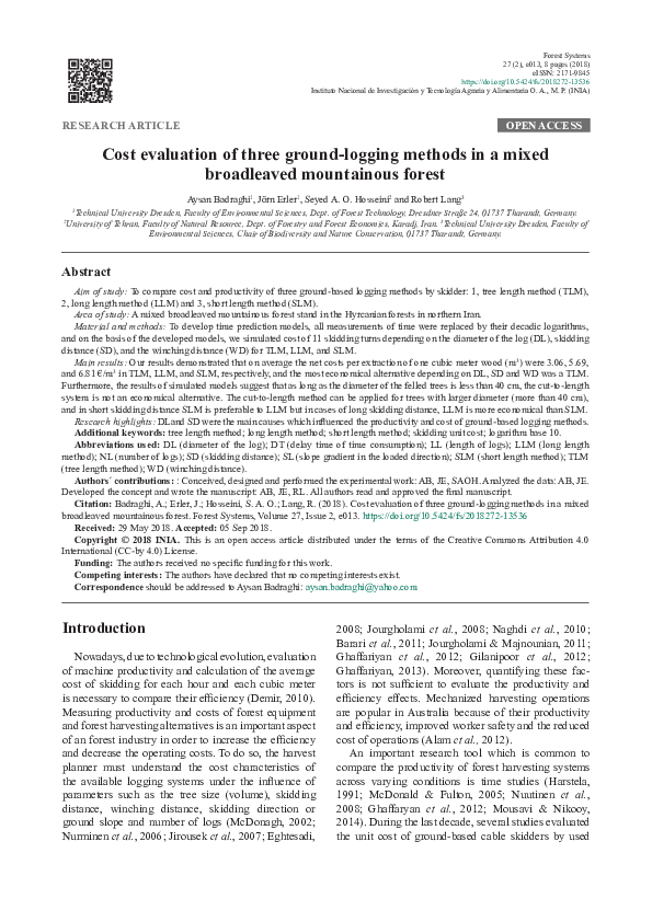 (PDF) Cost evaluation of three ground-logging methods in a mixed ...