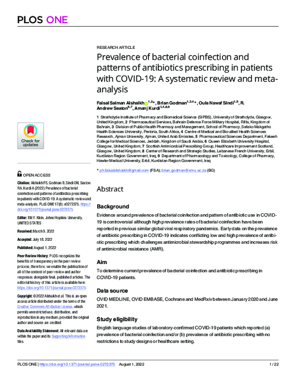 (PDF) Prevalence of Bacterial Coinfection and Patterns of Antibiotics ...