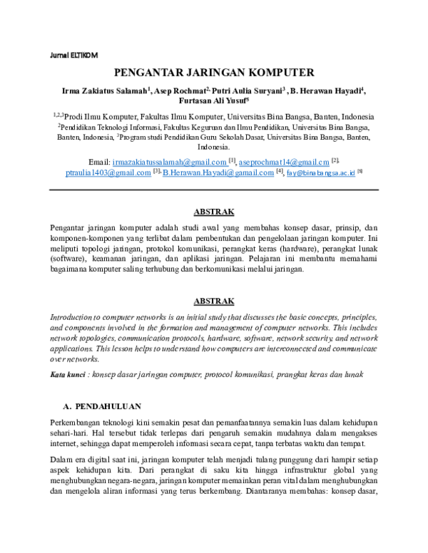 (PDF) PENGANTAR JARINGAN KOMPUTER