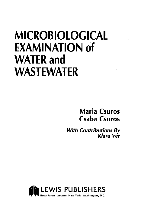 (PDF) Microbiological Examination of Water and Wastewater