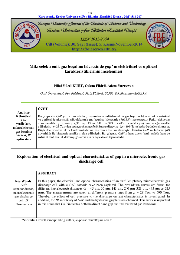 (PDF) Mikroelektronik gaz boşalma hücresinde GaP ın elektriksel ve ...