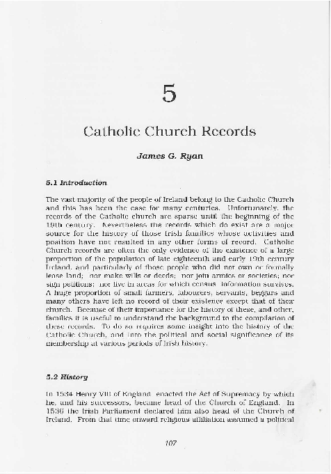 (PDF) Catholic Church Records of Ireland
