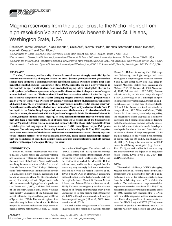 (PDF) Magma reservoirs from the upper crust to the Moho inferred from ...