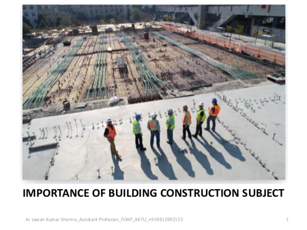 (PDF) IMPORTANCE OF BUILDING CONSTRUCTION SUBJECT