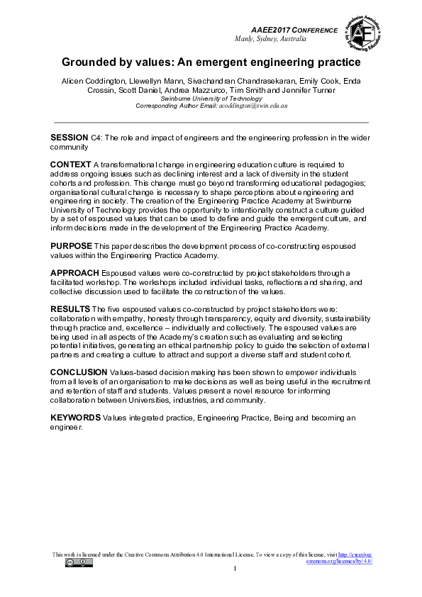 (PDF) Grounded by values: An emergent engineering practice | Scott ...