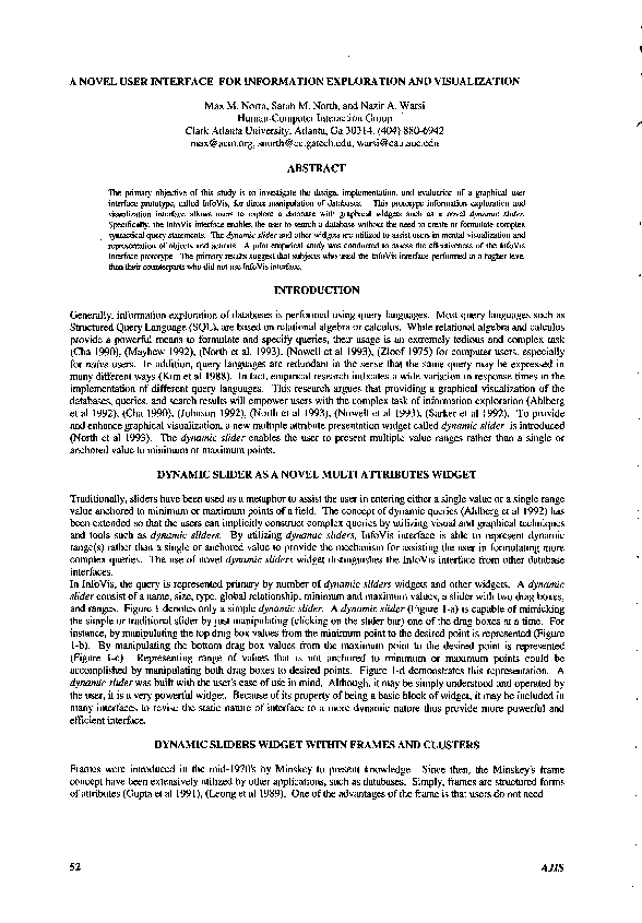 (PDF) A Novel User Interface for Information Exploration and Visualization