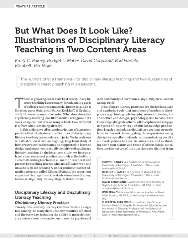 (PDF) But What Does It Look Like? Illustrations of Disciplinary ...