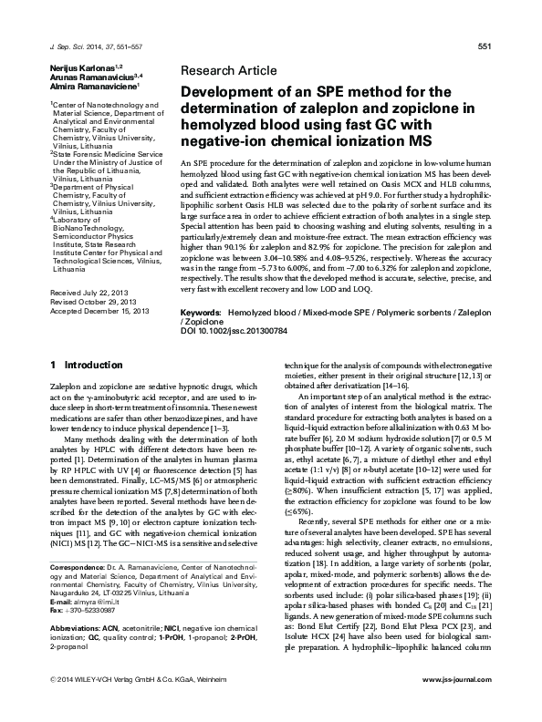 (PDF) Development of a SPE method for the determination of PCBs in water