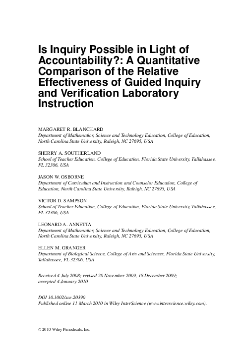 (PDF) Is inquiry possible in light of accountability?: A quantitative ...