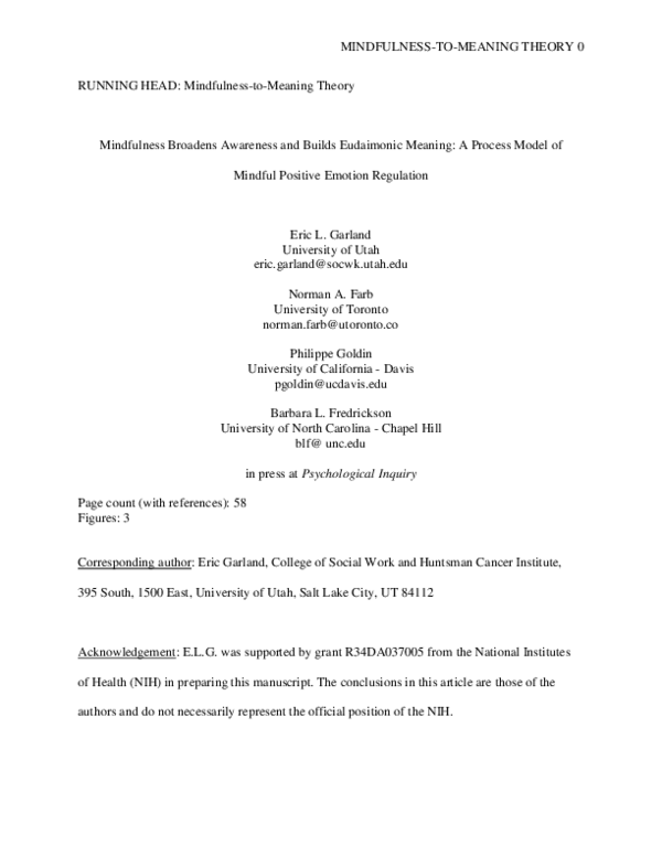 (PDF) Mindfulness-to-Meaning Theory - Mindfulness Broadens Awareness ...