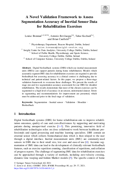 Pdf A Novel Validation Framework To Assess Segmentation Accuracy Of Inertial Sensor Data For