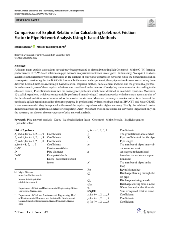 (PDF) Comparison of Explicit Relations for Calculating Colebrook ...