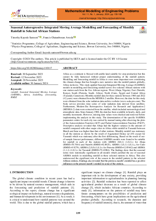 Pdf Seasonal Autoregressive Integrated Moving Average Modelling And Forecasting Of Monthly