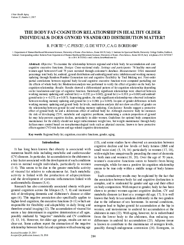 (PDF) The body fat-cognition relationship in healthy older individuals ...