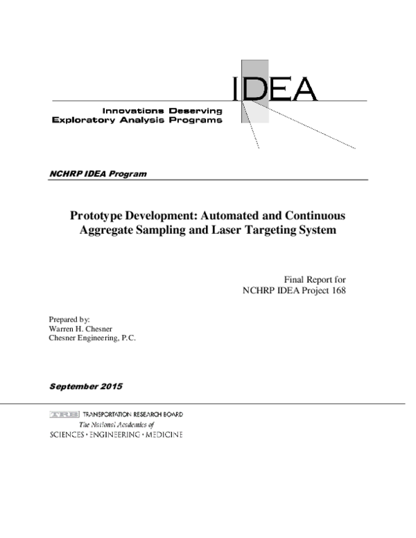 Pdf Prototype Development Automated And Continuous Aggregate Sampling And Laser Targeting System