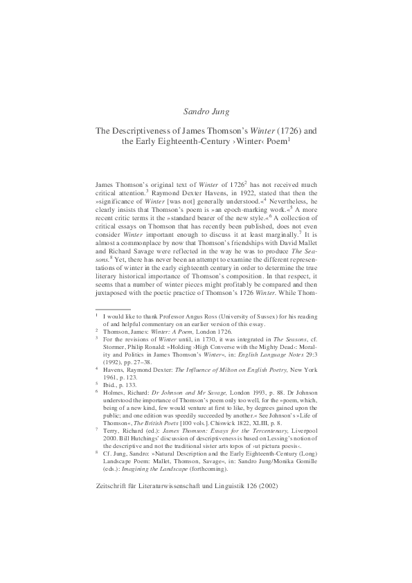 (PDF) The Descriptiveness of James Thomson’s Winter (1726) and the ...