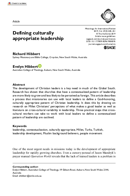 (PDF) Defining culturally appropriate leadership
