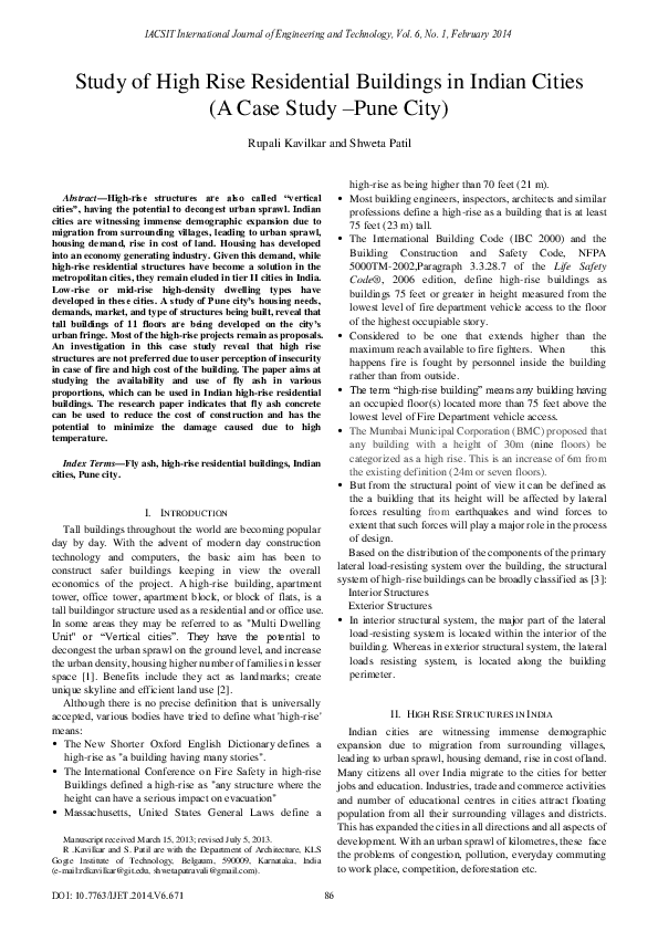 (PDF) Study of High Rise Residential Buildings in Indian Cities (A Case ...
