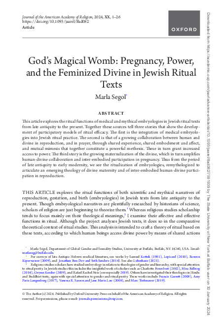 (PDF) God's Magical Womb: Pregnancy, Power, and the Feminized Divine in ...