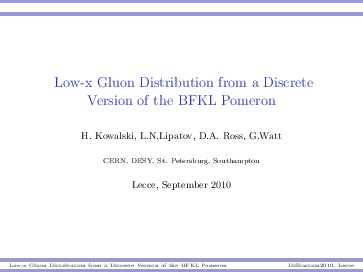(PDF) Low-x Gluon Distribution from a Discrete Version of the BFKL Pomeron