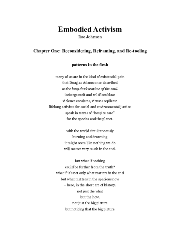 (PDF) Embodied Activism Chapter One
