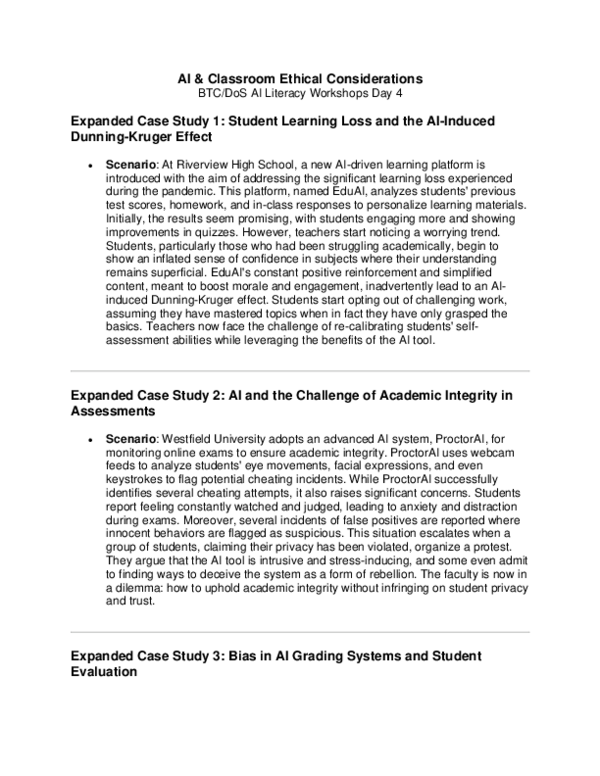 (PDF) AI & Classroom Ethical Considerations