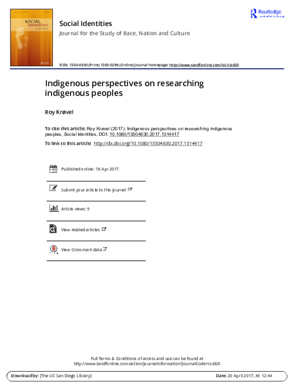 (PDF) Indigenous perspectives on researching indigenous peoples