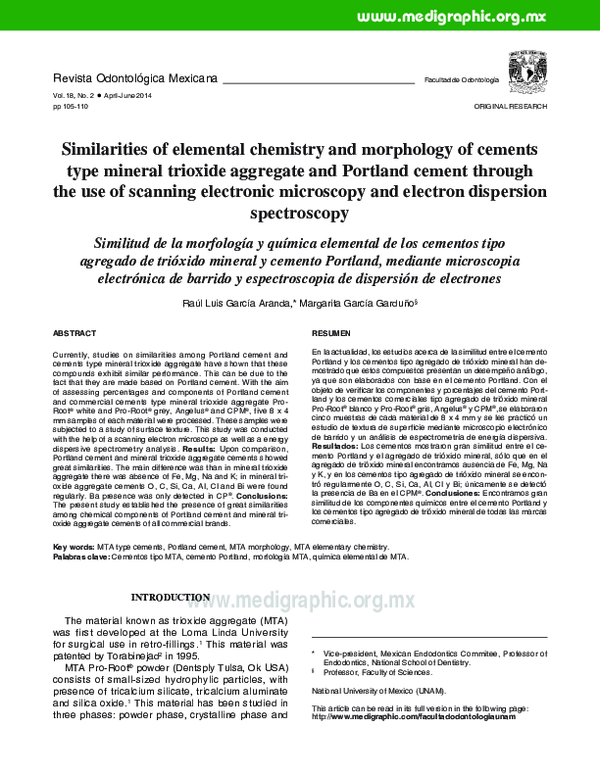 (PDF) Similarities of elemental chemistry and morphology of cements ...