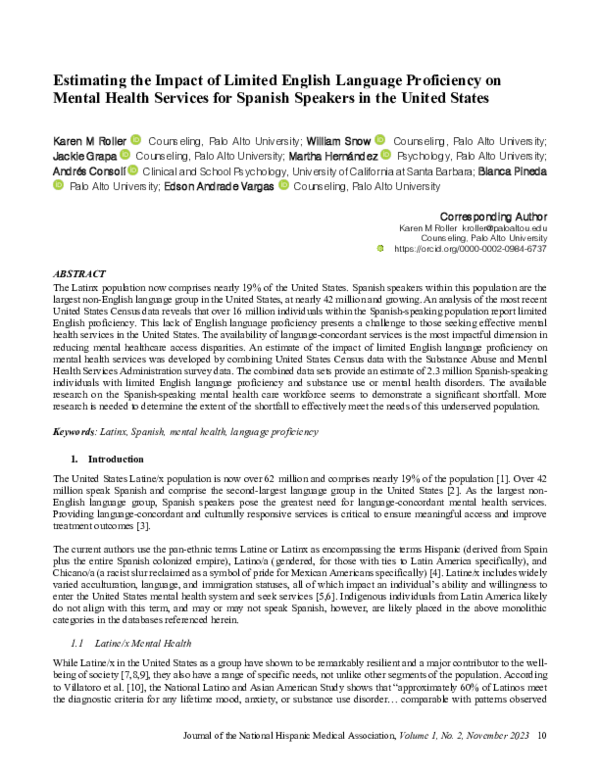 (PDF) Estimating the Impact of Limited English Language Proficiency on ...