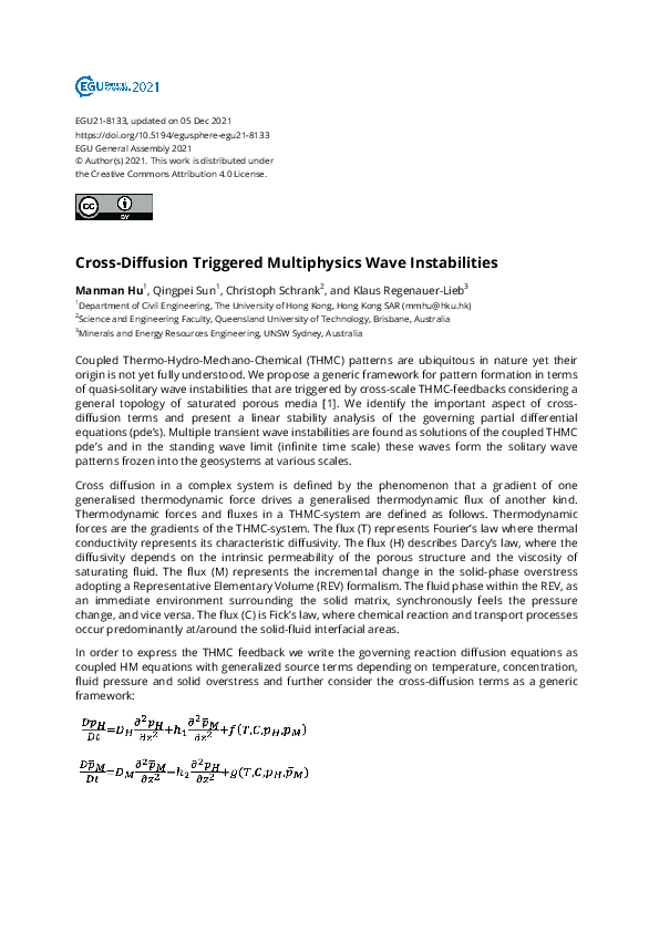 (PDF) Cross-Diffusion Triggered Multiphysics Wave Instabilities