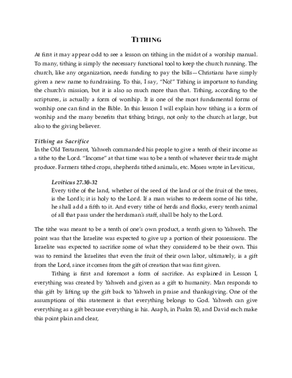 (PDF) Tithing