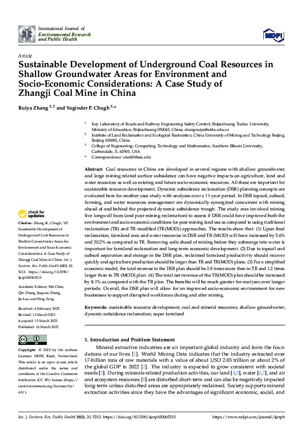 (PDF) Sustainable Development of Underground Coal Resources in Shallow ...