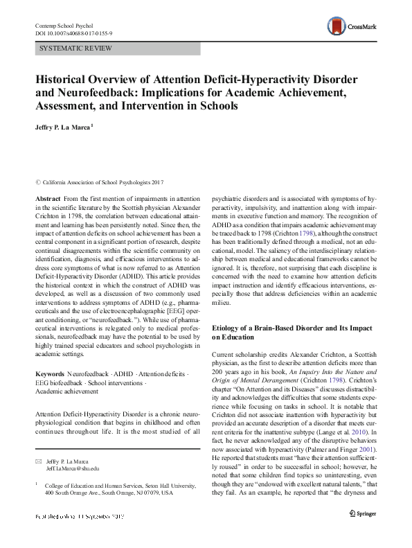 (PDF) Historical Overview of Attention Deficit-Hyperactivity Disorder and Neurofeedback ...