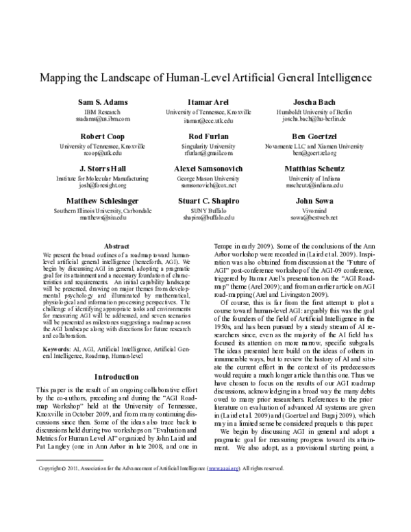 (PDF) Mapping the Landscape of Human‐Level Artificial General Intelligence