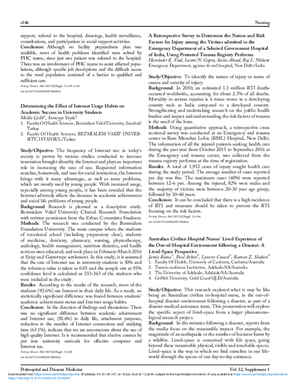 (PDF) Australian Civilian Hospital Nurses’ Lived Experience of the Out ...