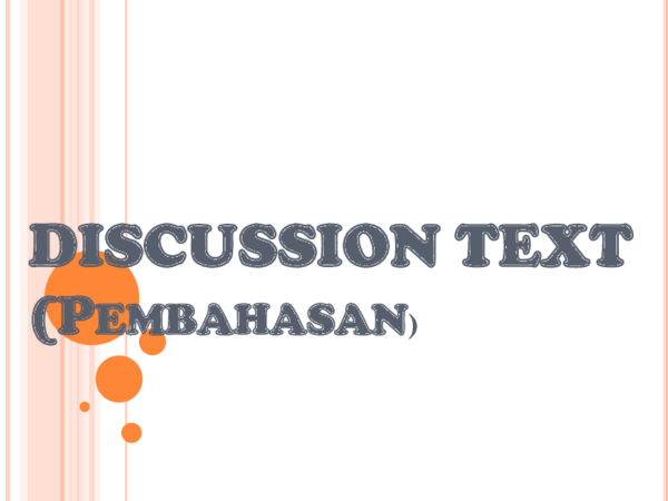 (PDF) Presenting discussion text