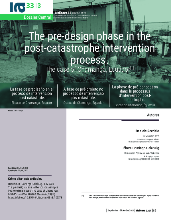 (PDF) The pre-design phase in the post-catastrophe intervention process ...