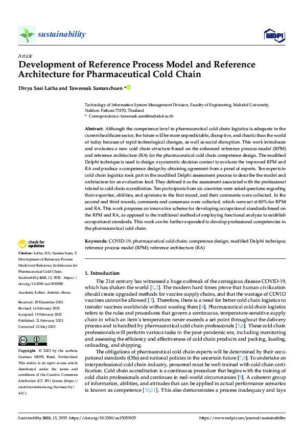 (PDF) Development of Reference Process Model and Reference Architecture ...