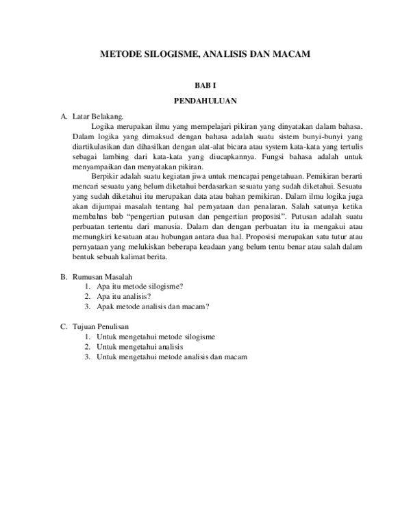 (PDF) METODE SILOGISME, ANALISIS DAN MACAM