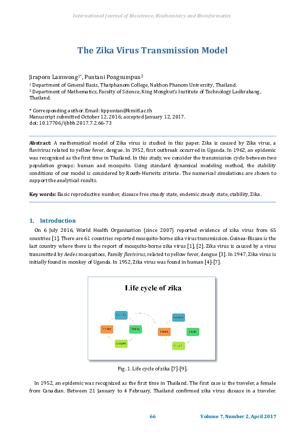 (PDF) The Zika Virus Transmission Model