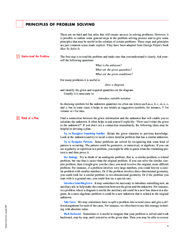 (PDF) Principles of problem solving