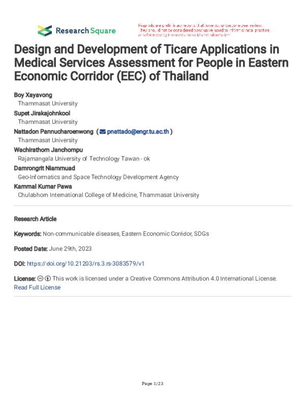 (PDF) Design and Development of Ticare Applications in Medical Services Assessment for People in ...
