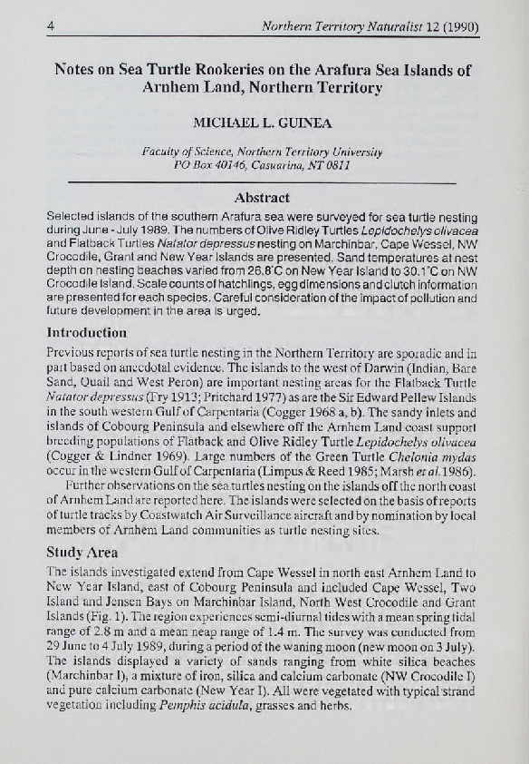 (PDF) Sea Turtle Nesting in Arafura Sea Islands