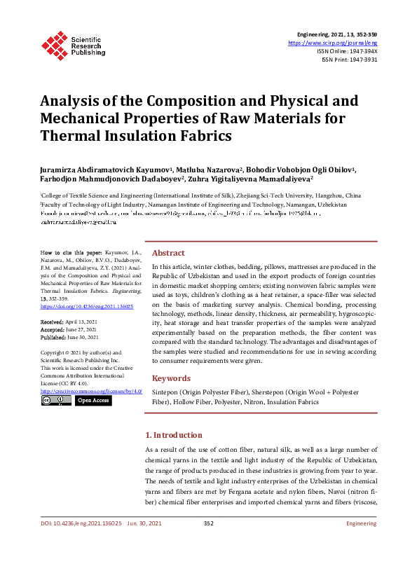 (PDF) Analysis of the Composition and Physical and Mechanical ...