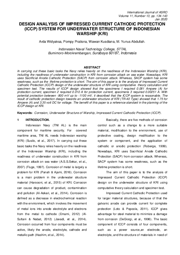 (PDF) Design Analysis of Impressed Current Cathodic Protection (Iccp ...