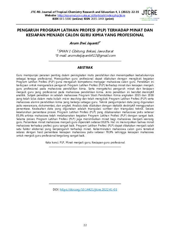 (PDF) Pengaruh Program Latihan Profesi (PLP) Terhadap Minat Dan ...